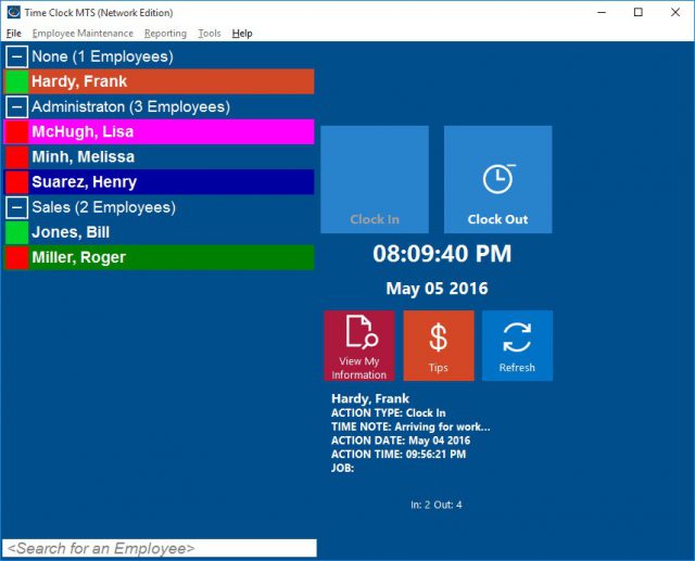The Employee Time Clock Screenshots