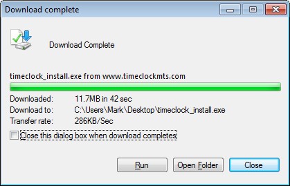 Download Instructions - Time Clock MTS