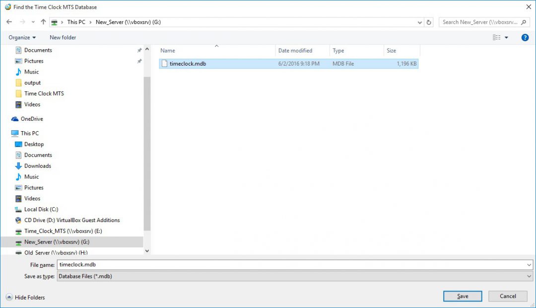 Move the Time Clock Data File to a New Server