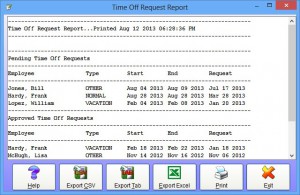 The Employee Time Off Request Report