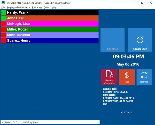 The Employee Time Clock Screenshots